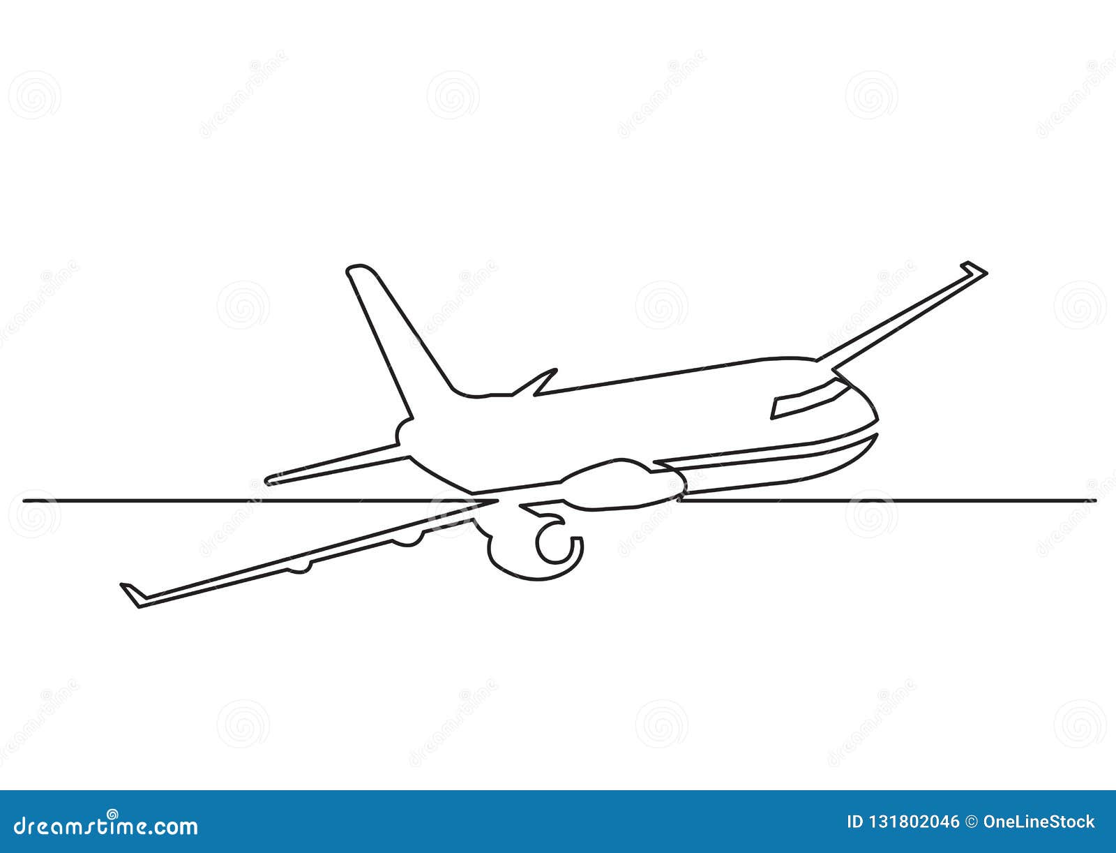 Airplane Line Icon View From Above. Vector Isolated Plane Outline ...