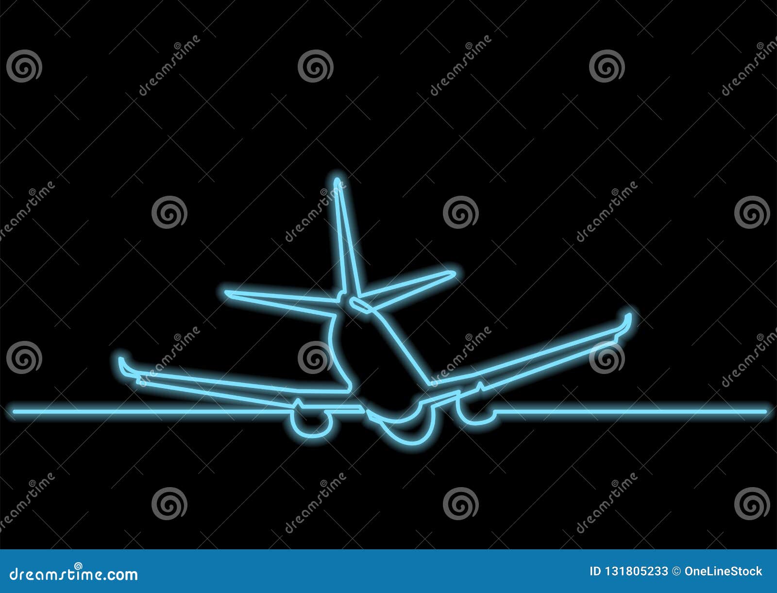 One Line Drawing of Isolated Vector Object - Passenger Airplane with ... One Line Drawing of Isolated Vector Object - Passenger Airplane with ...