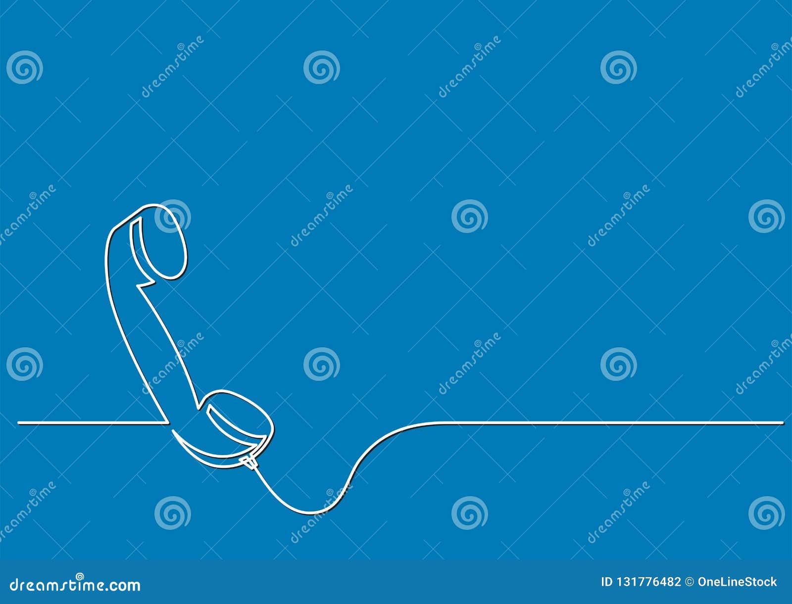 One Line Drawing of Isolated Vector Object - Phone Receiver Stock ...