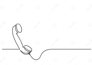 One Line Drawing of Isolated Vector Object - Phone Receiver Stock ...