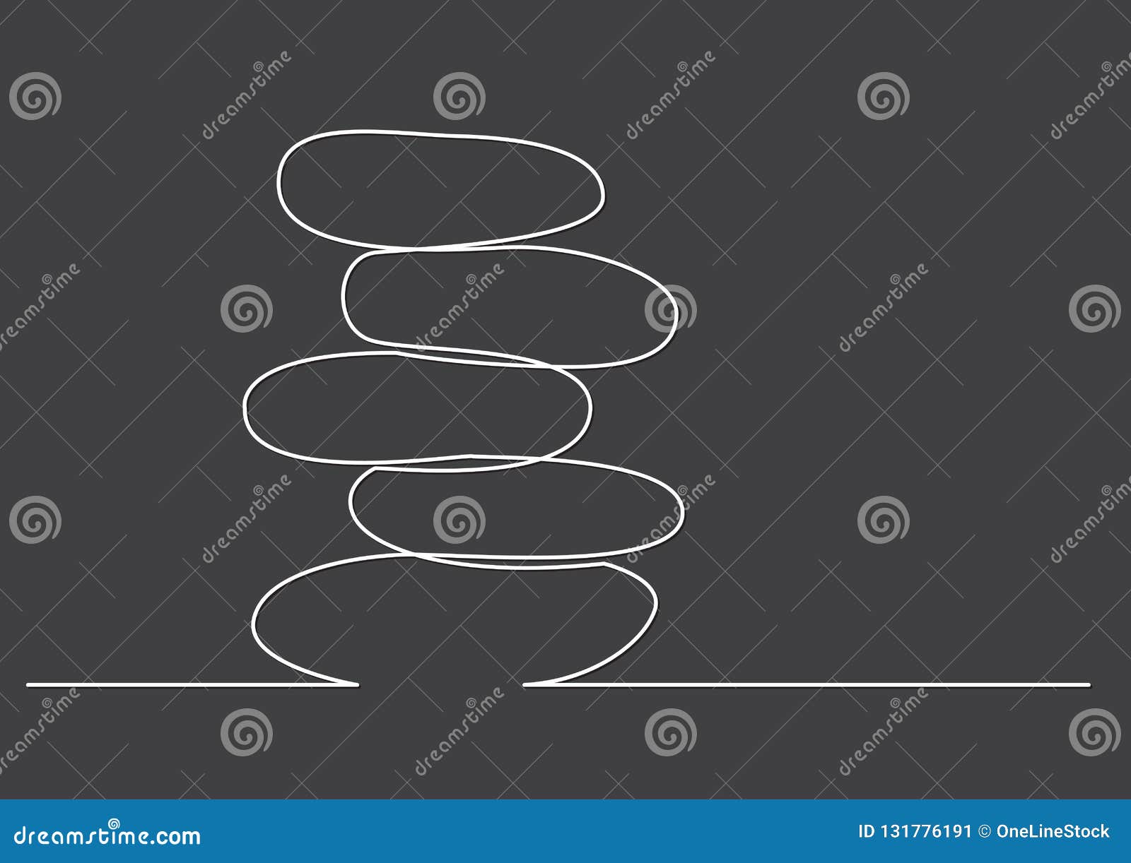 One Line Drawing of Isolated Vector Object - Rock Balancing Stock ...