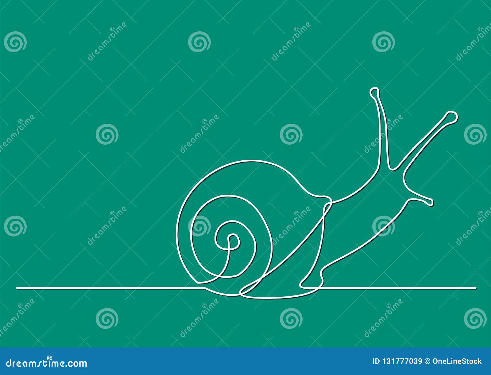 One Line Drawing of Isolated Vector Object - Snail Stock Vector ...