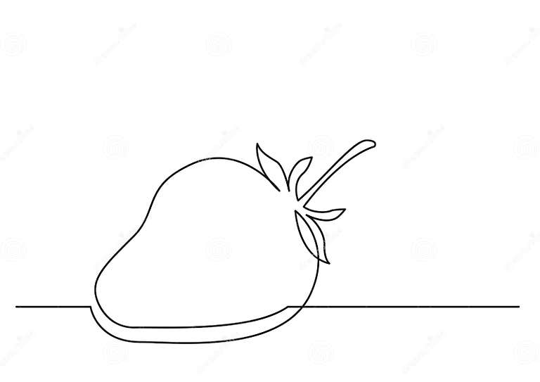 One Line Drawing of Isolated Vector Object - Strawberry Stock Vector ...