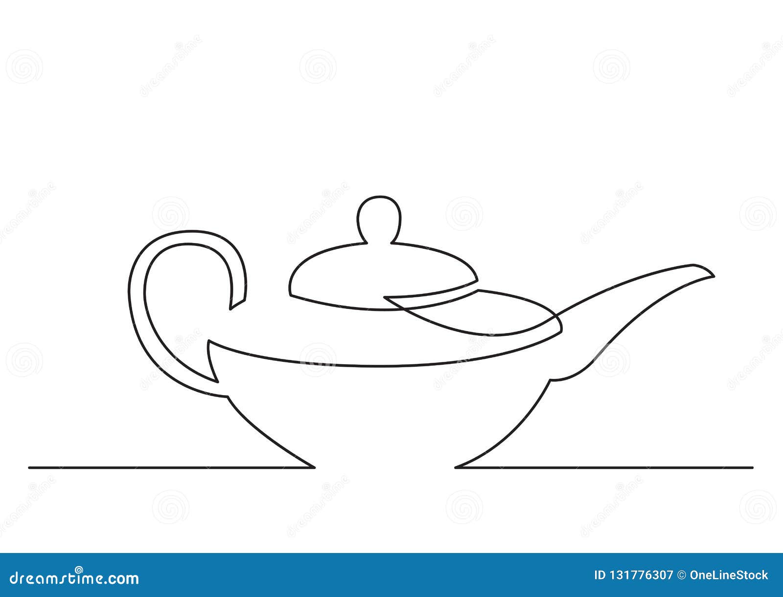 One Line Drawing of Isolated Vector Object - Teapot Stock Illustration ...