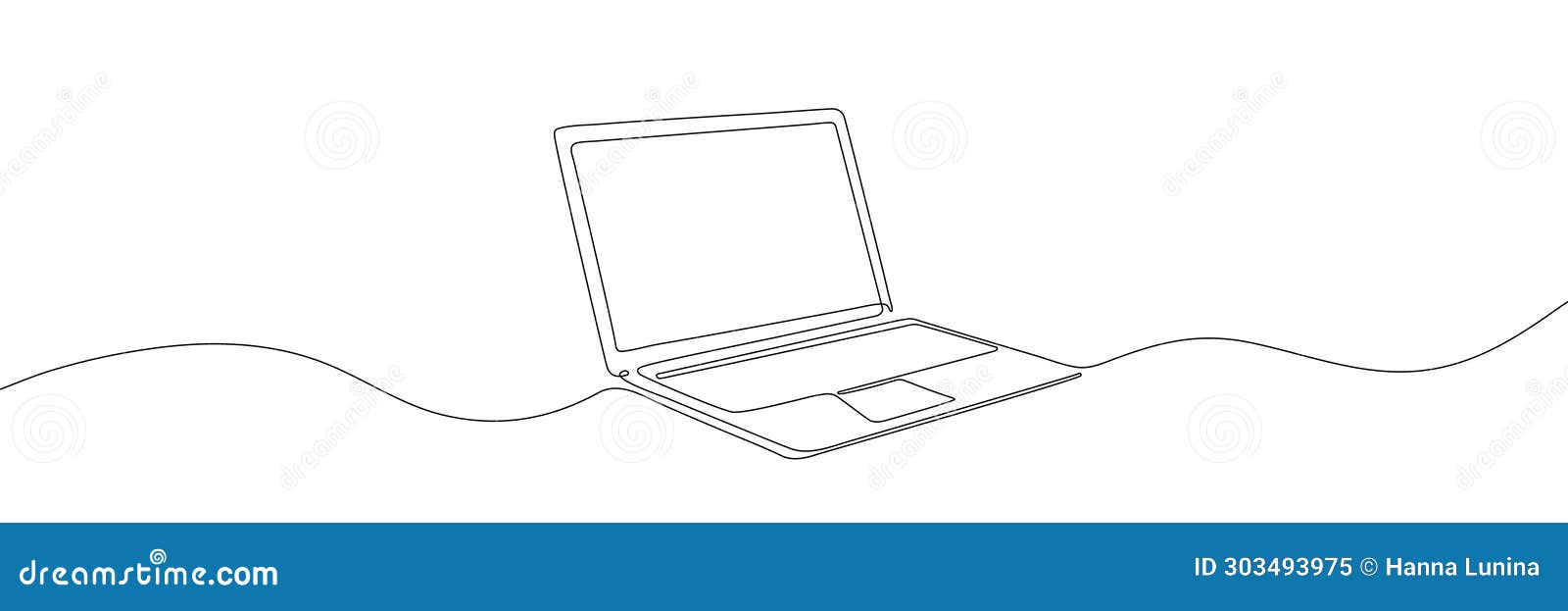 One Line Drawing of Laptop Gadget Stock Vector - Illustration of design ...