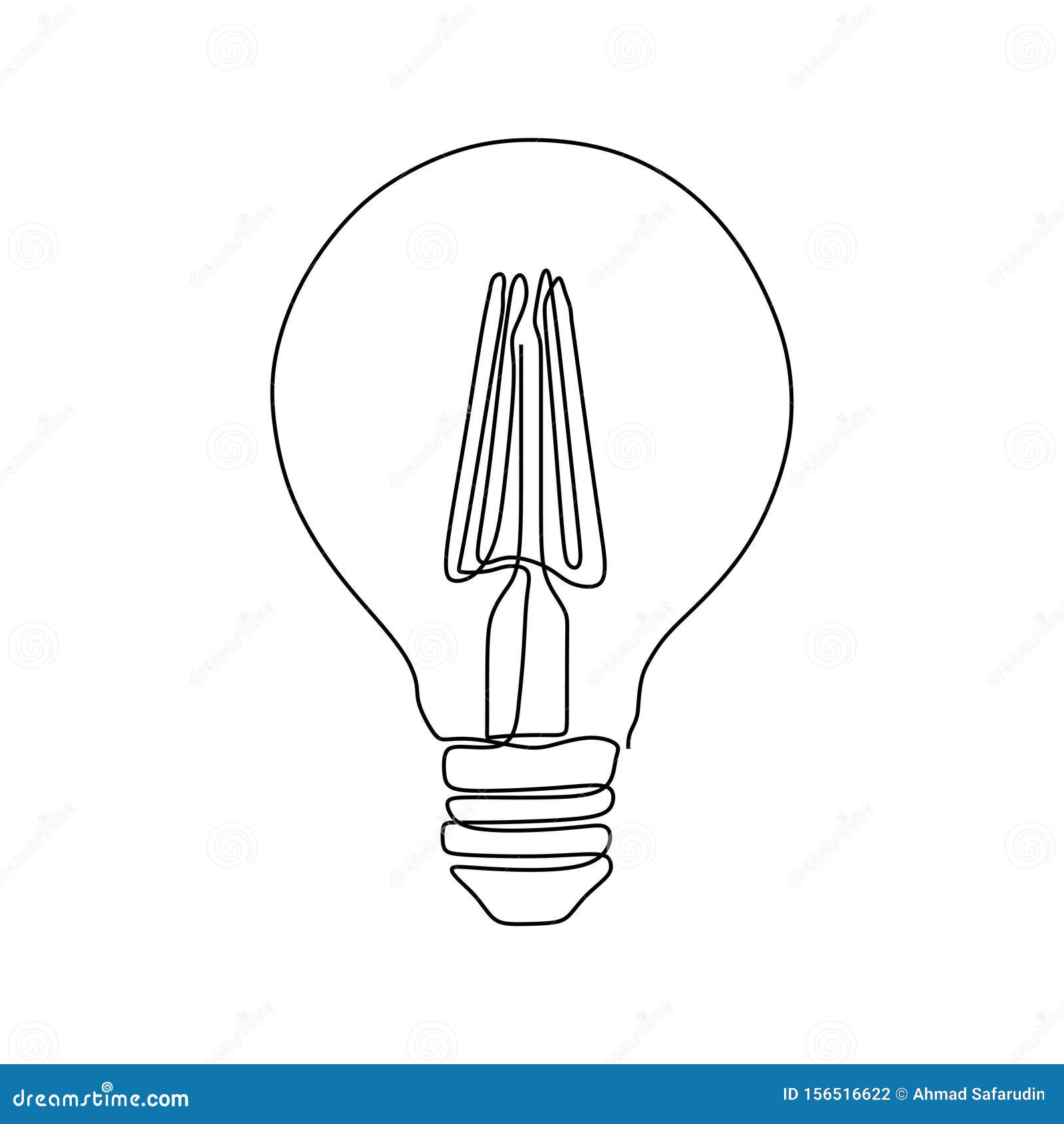 One Line Drawing Light Bulb Symbol Idea and Creativity Isolated on ...