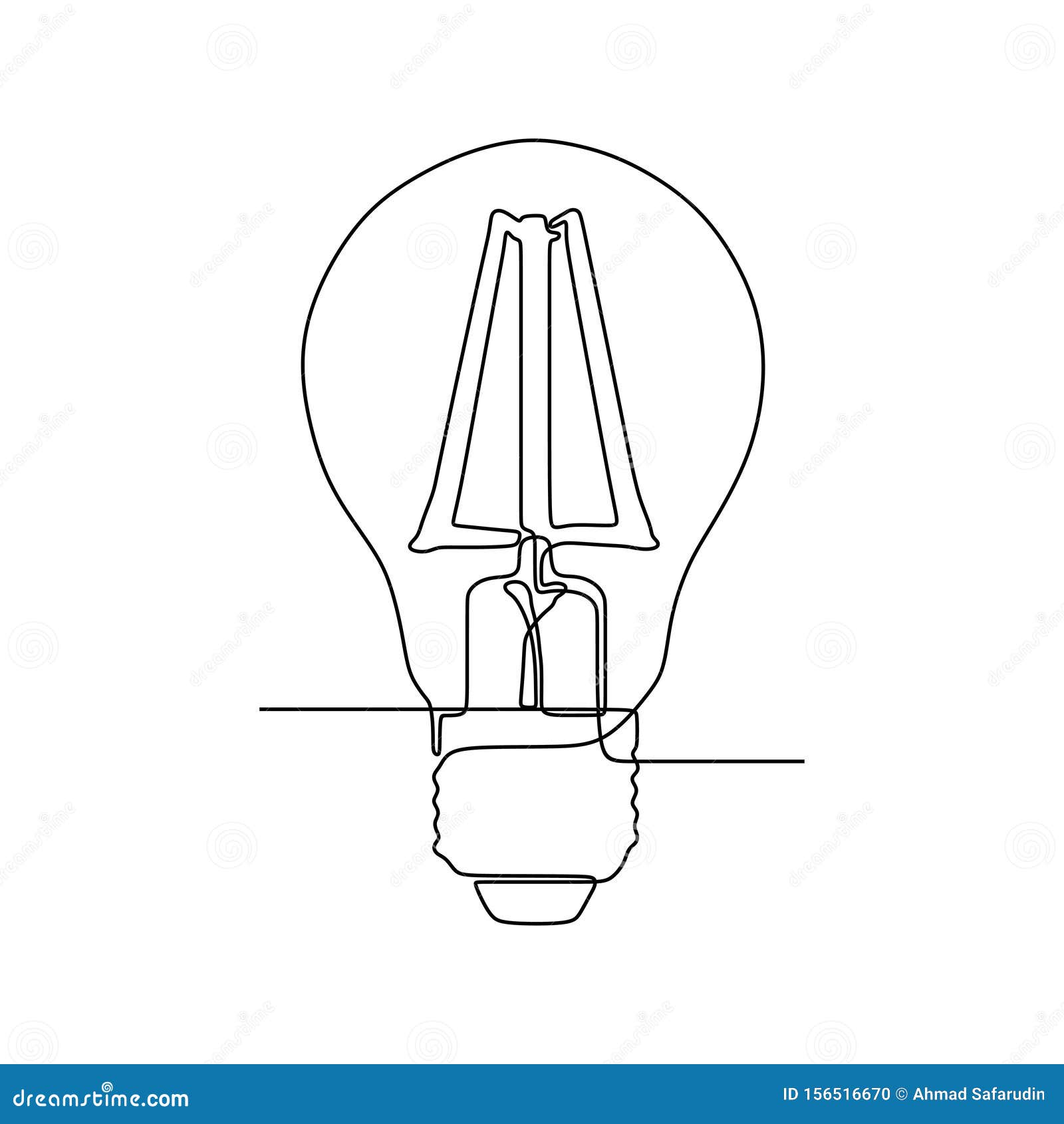 One Line Drawing Light Bulb Symbol Idea and Creativity Isolated on ...