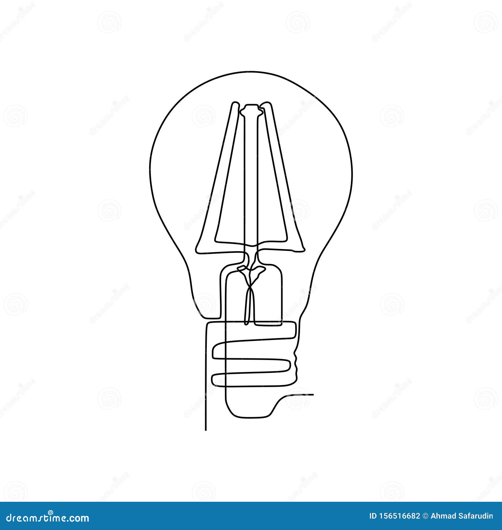 One Line Drawing Light Bulb Symbol Idea and Creativity Isolated on ...