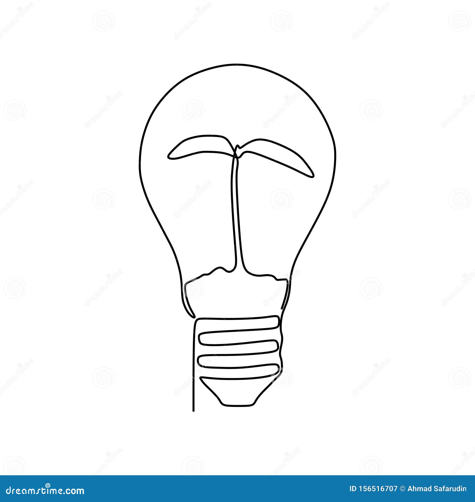 One Line Drawing Light Bulb Symbol Idea and Creativity Isolated on ...