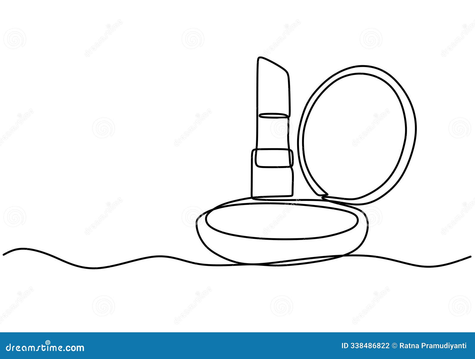 One Line Drawing of Makeup Tools. Represents Beauty and Creativity in a ...