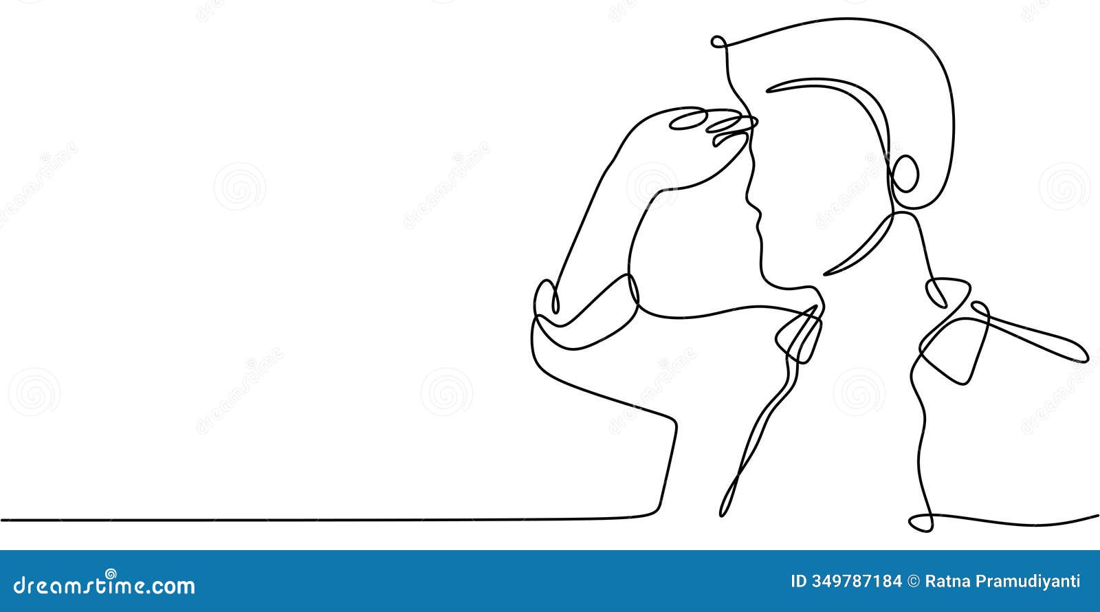 One Line Drawing of a Man in a Respectful Pose, Symbolizing Honor ...