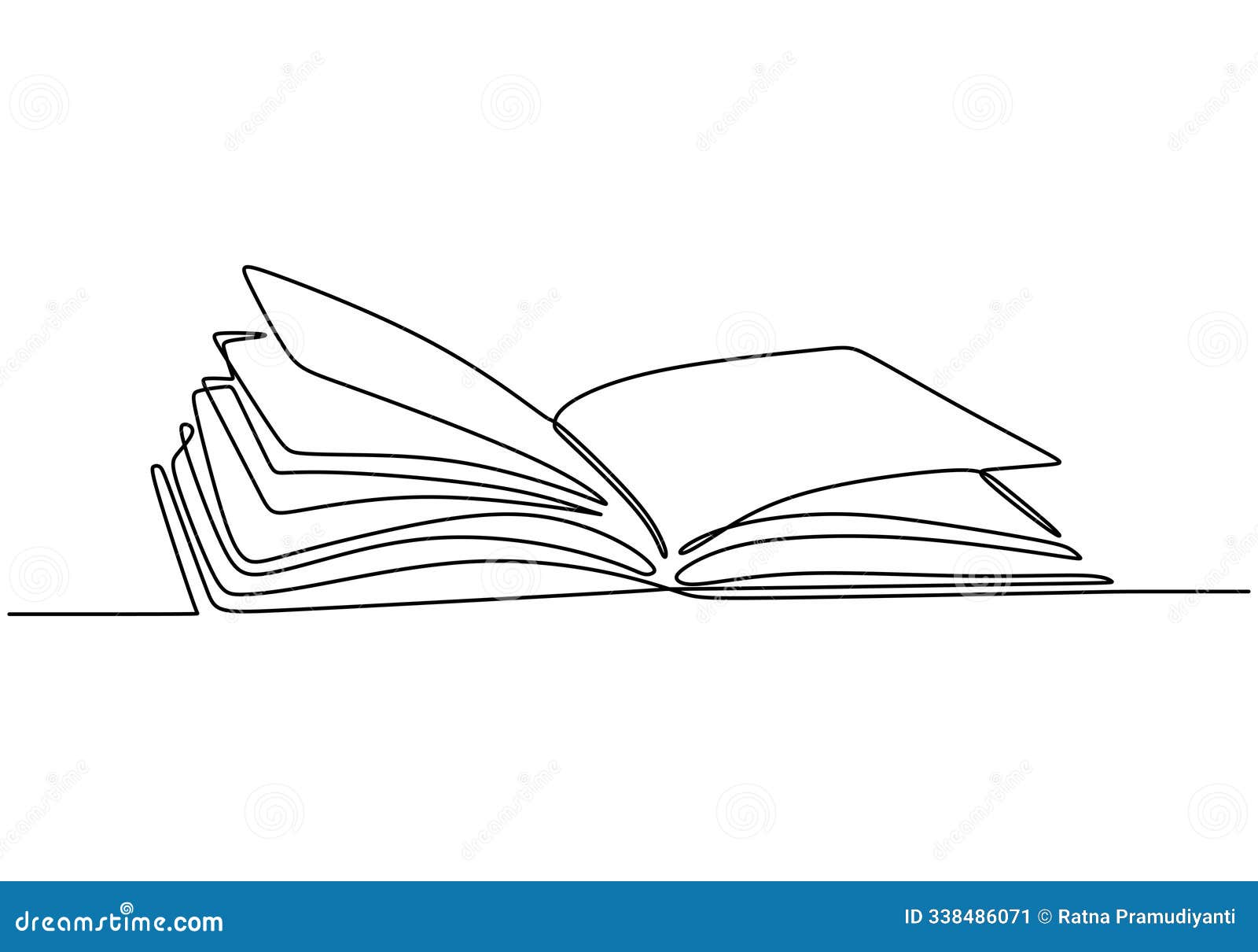 One Line Drawing of an Open Book. Capturing the Essence of Exploration ...