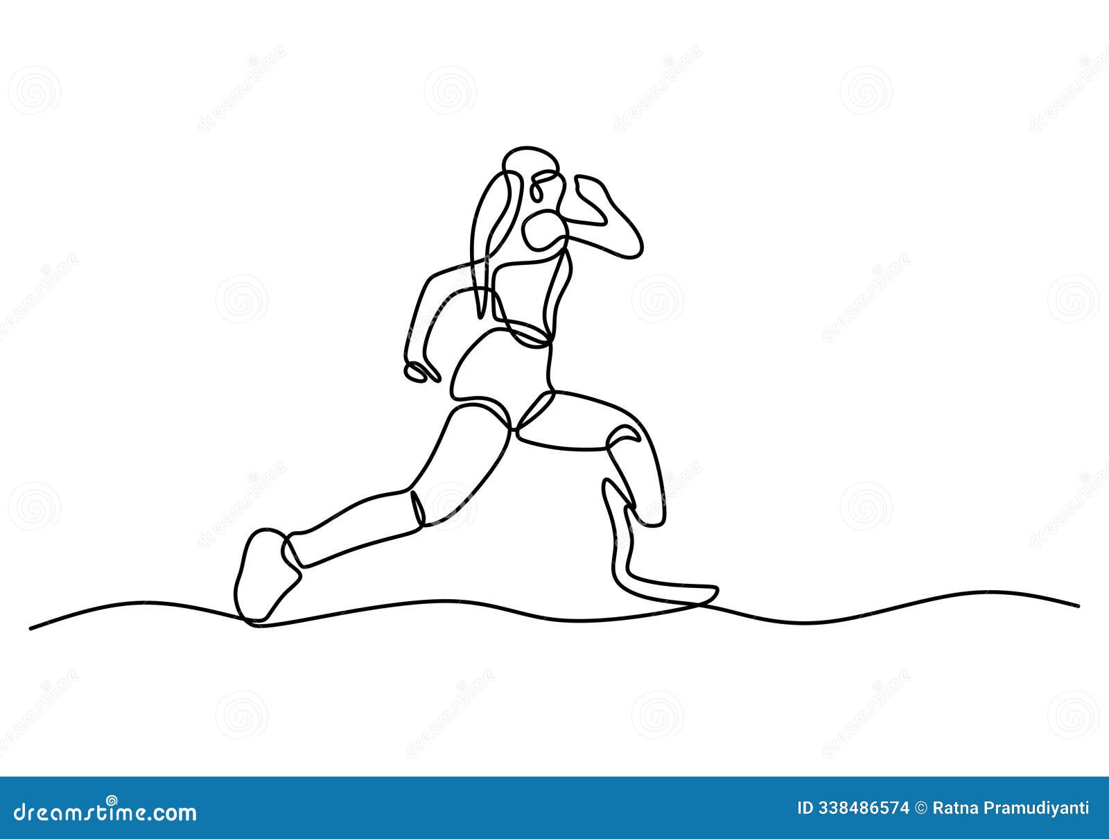 One Line Drawing Of A Person With A Disability Running. Emphasizes ...