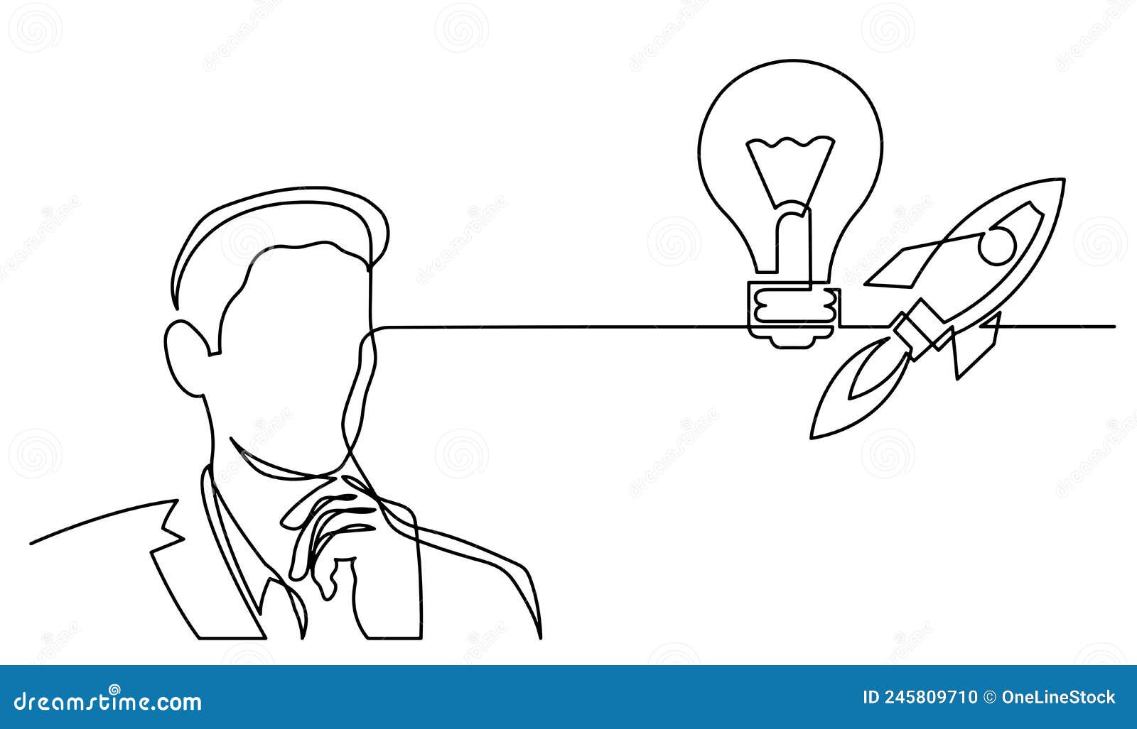 One Line Drawing of Person Thinking Solving Problems Finding Solutions ...