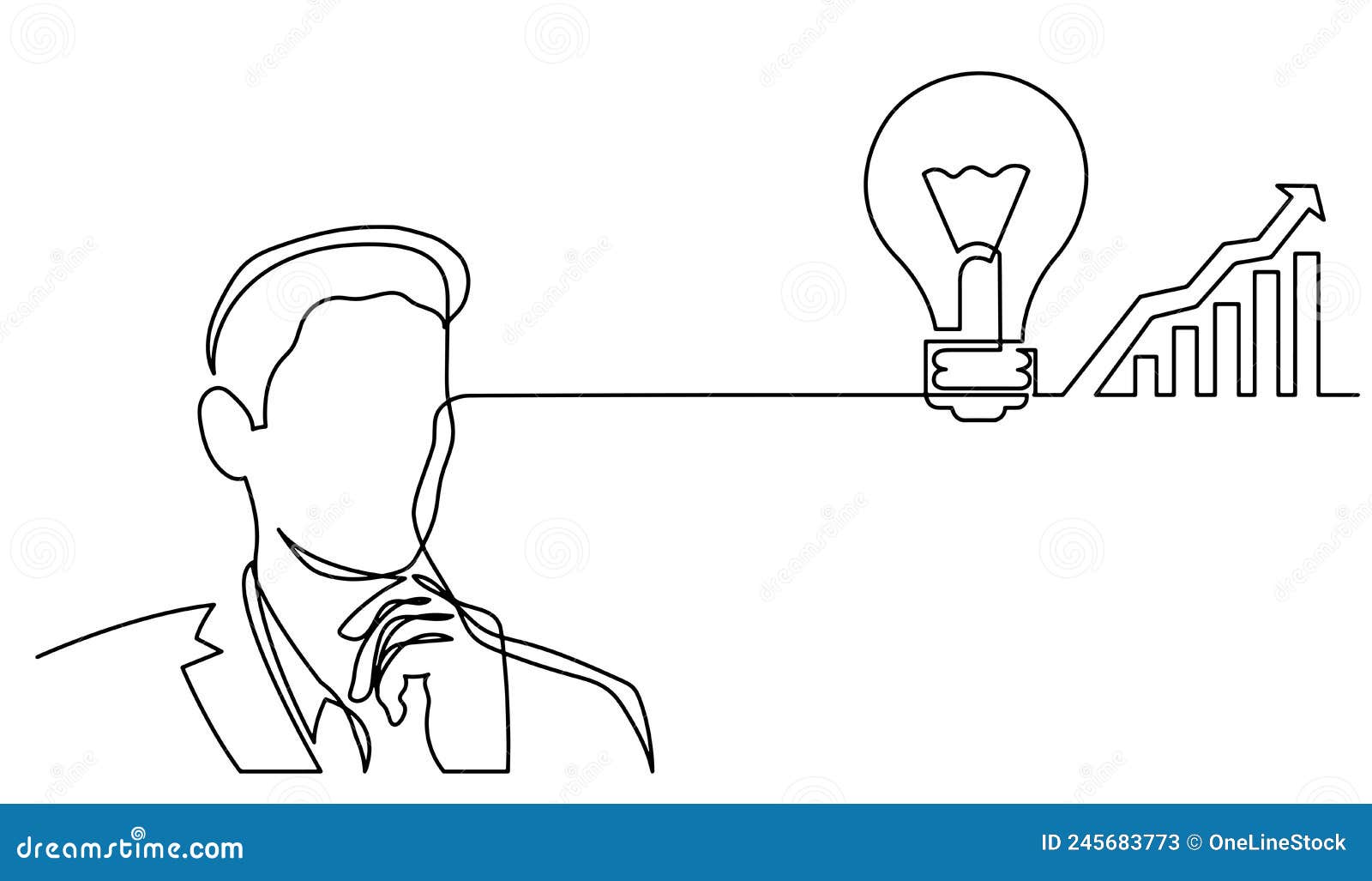 One Line Drawing of Person Thinking Solving Problems Finding Solutions ...