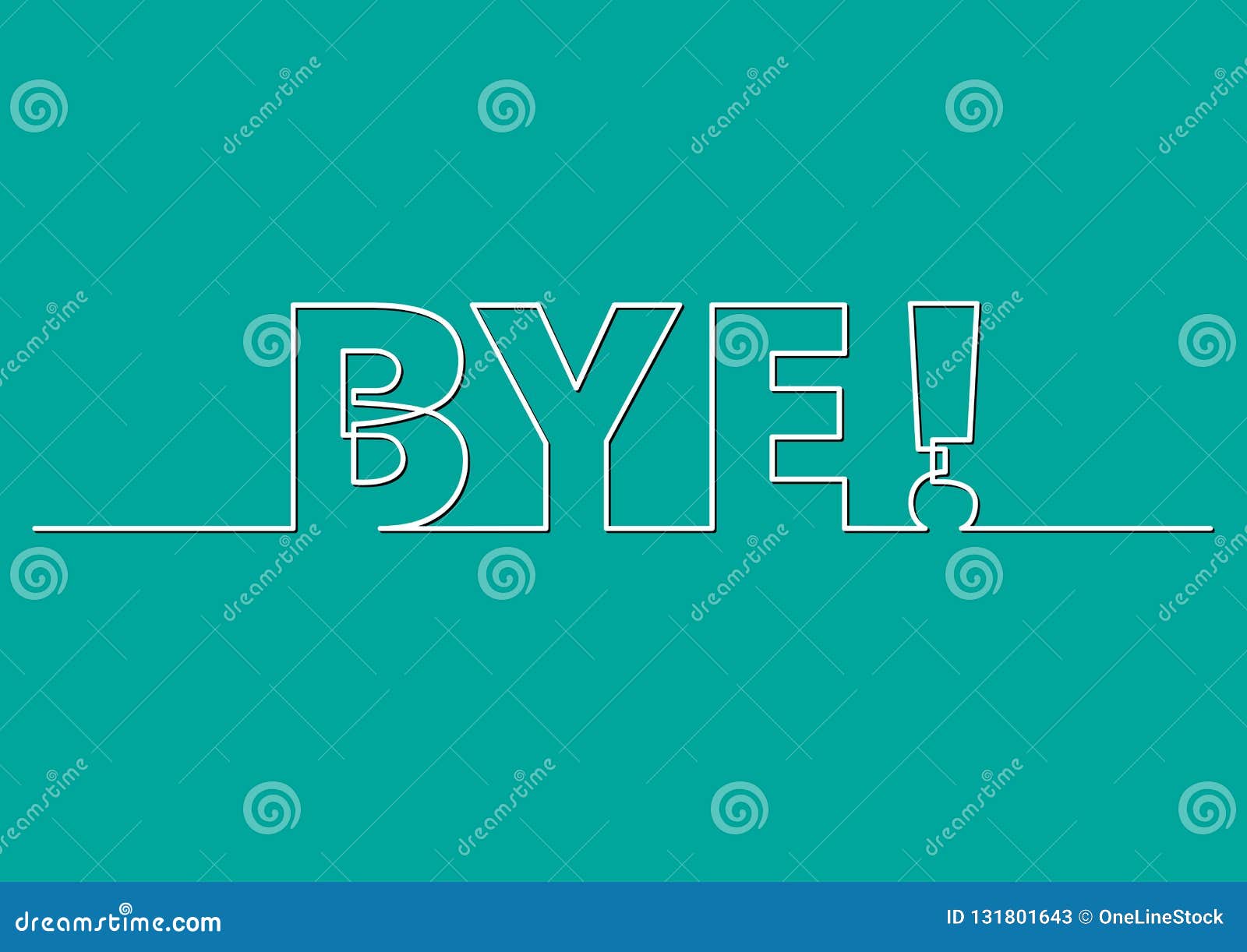 One Line Drawing of Phrase - Bye Stock Vector - Illustration of ...