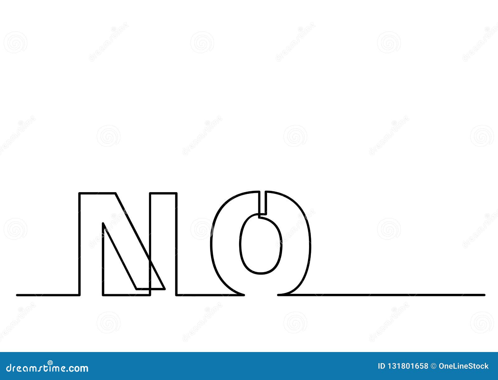 One Line Drawing of Phrase - No Stock Vector - Illustration of sign ...