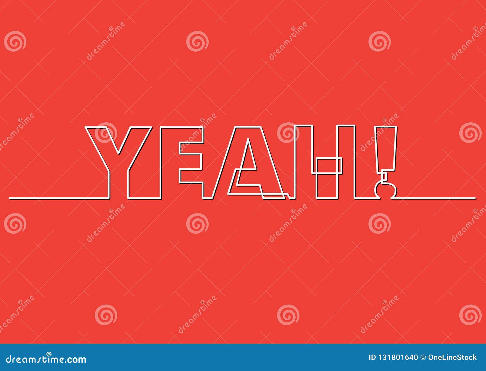 One Line Drawing of Phrase - Yeah Stock Vector - Illustration of note ...