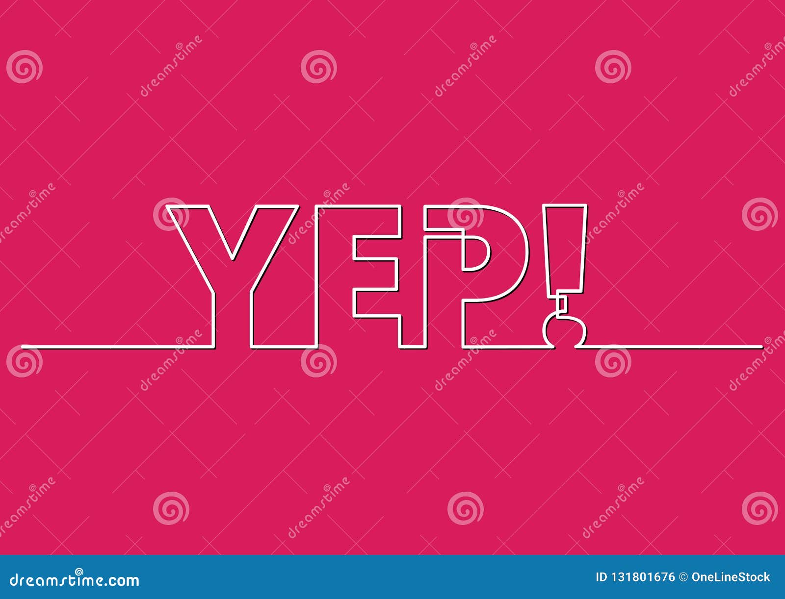 One Line Drawing of Phrase - Yep Stock Vector - Illustration of ...