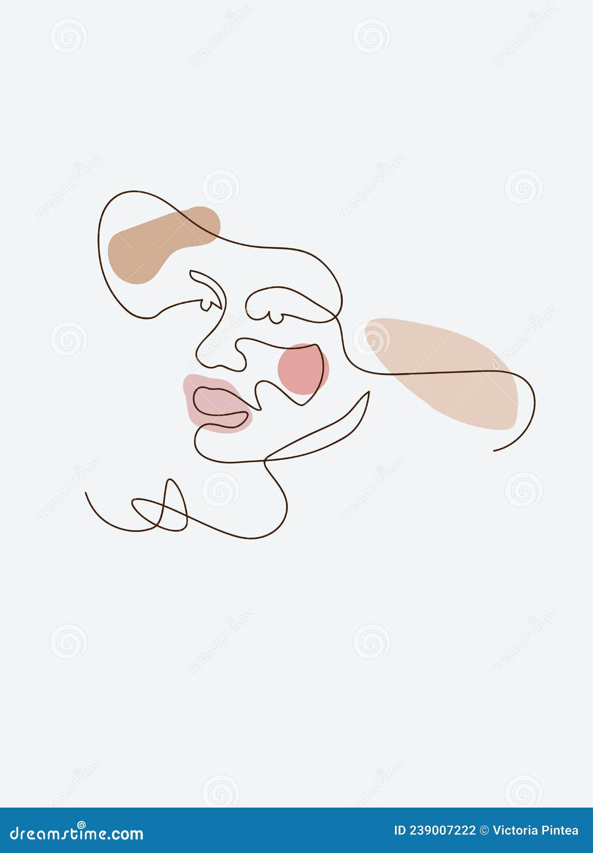 One line drawing stock illustration. Illustration of portrait - 239007222