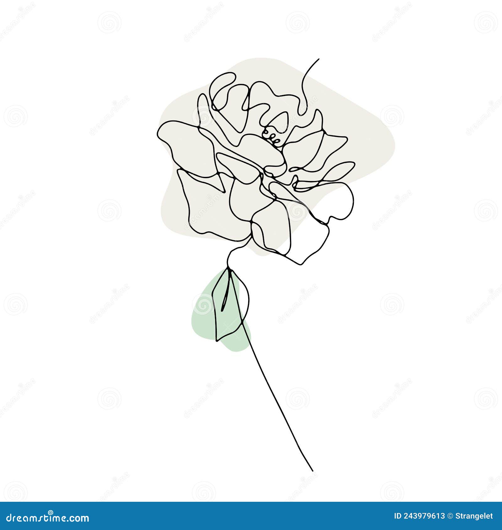 One Line Drawing Rose Hand Drawn Single Line Flower With Neutral