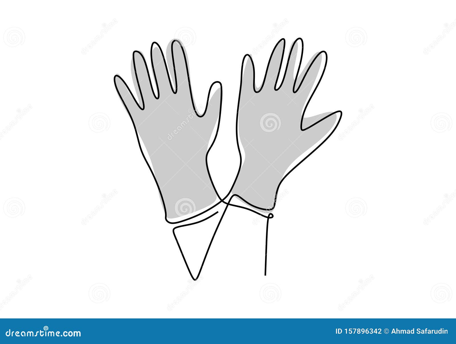 One Line Drawing of Safety Gloves Continuous Design Vector Illustration ...