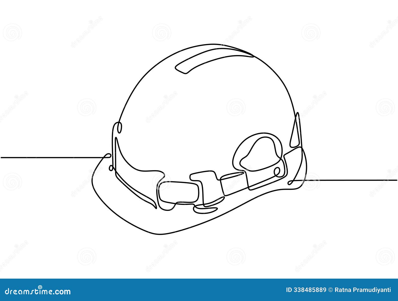 One Line Drawing of a Safety Helmet, Representing Workplace Safety and ...