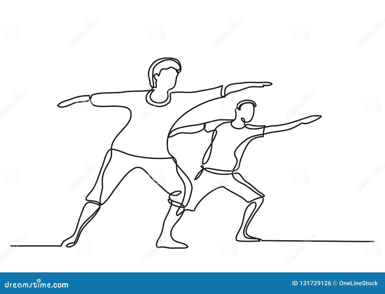 One Line Drawing of Seniors Doing Exercise Stock Vector - Illustration ...