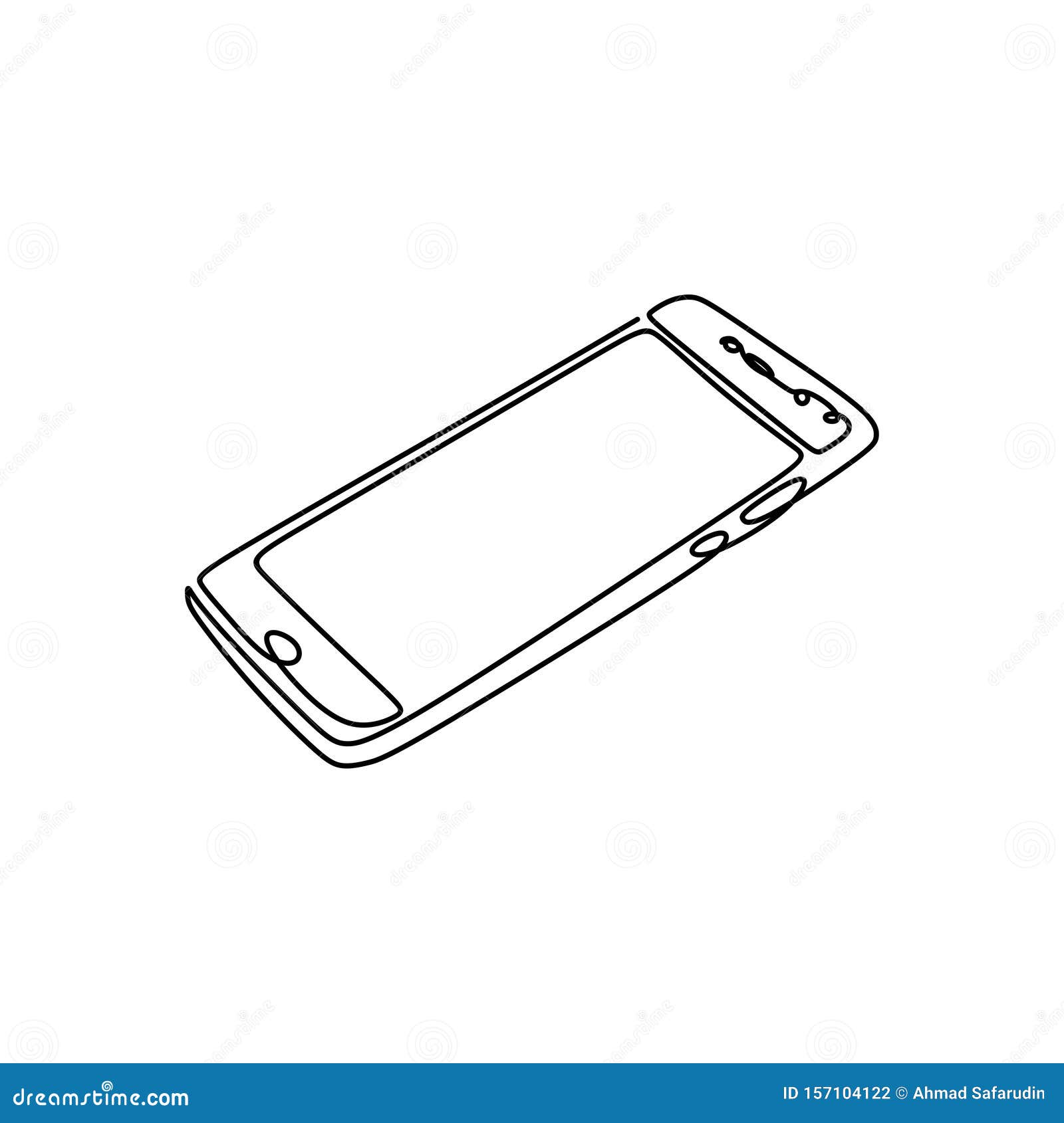 One Line Drawing of Smartphone Vector Illustration Technology Object ...