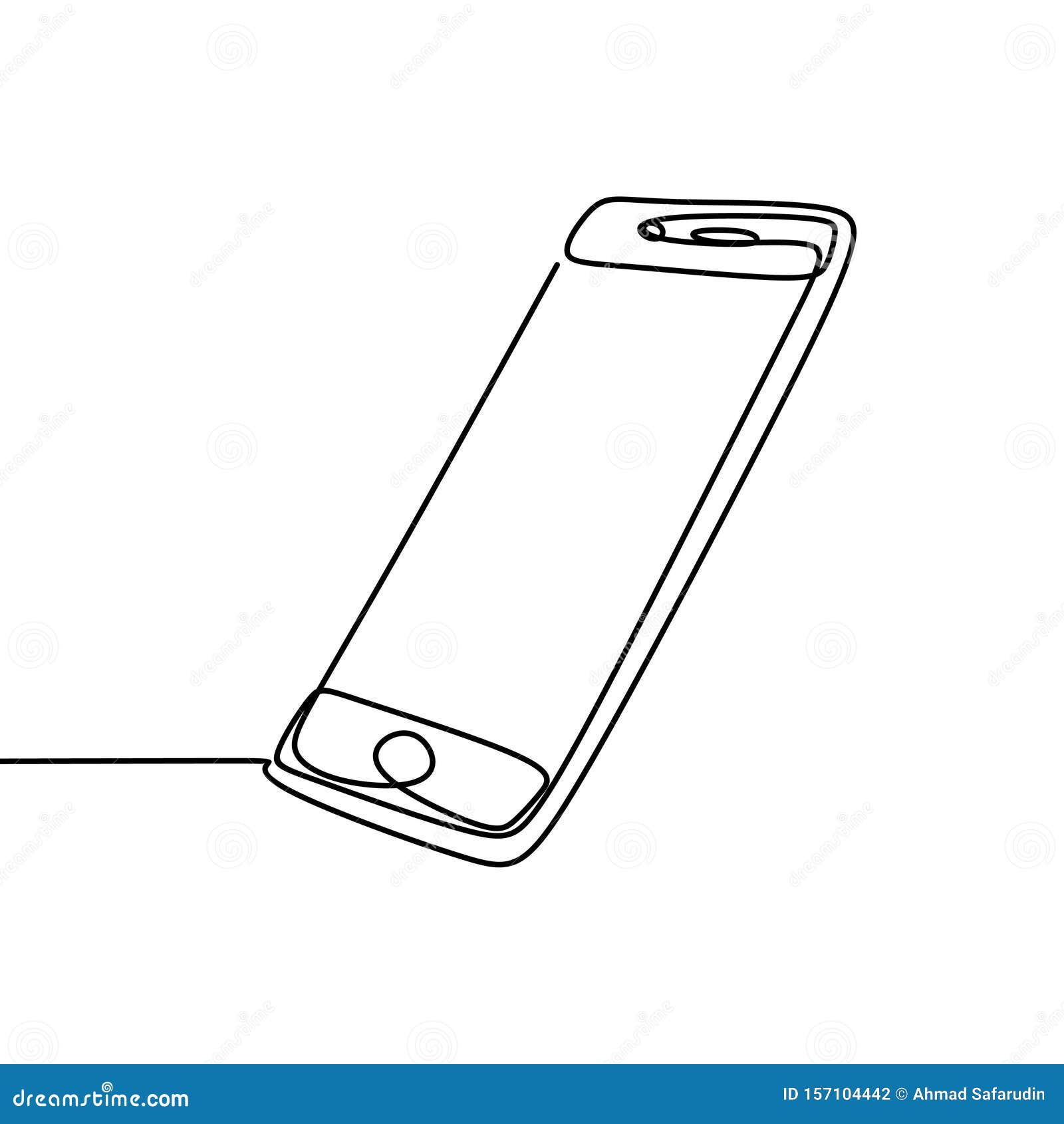One Line Drawing of Smartphone Vector Illustration Technology Object ...