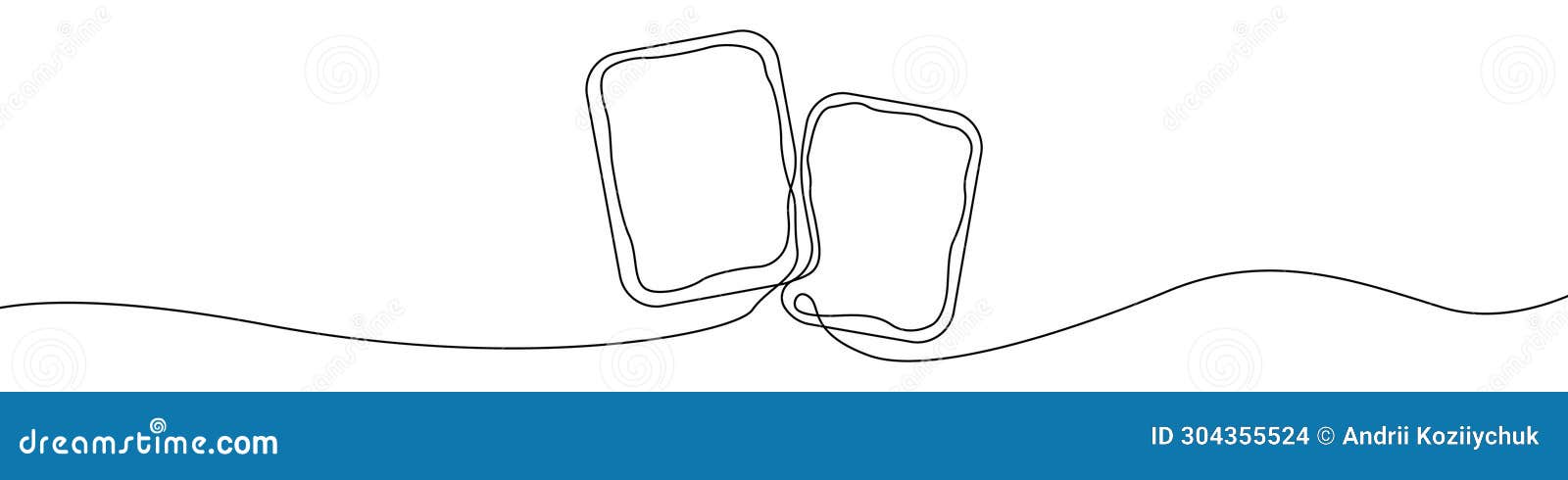 One Line Drawing Square Frames Vector. Frame Template Single Line ...