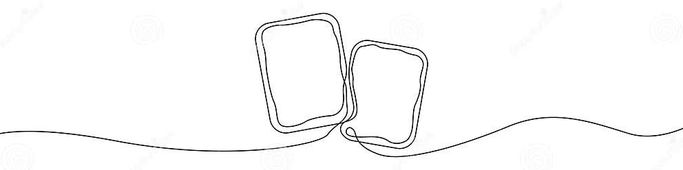 One Line Drawing Square Frames Vector. Frame Template Single Line ...