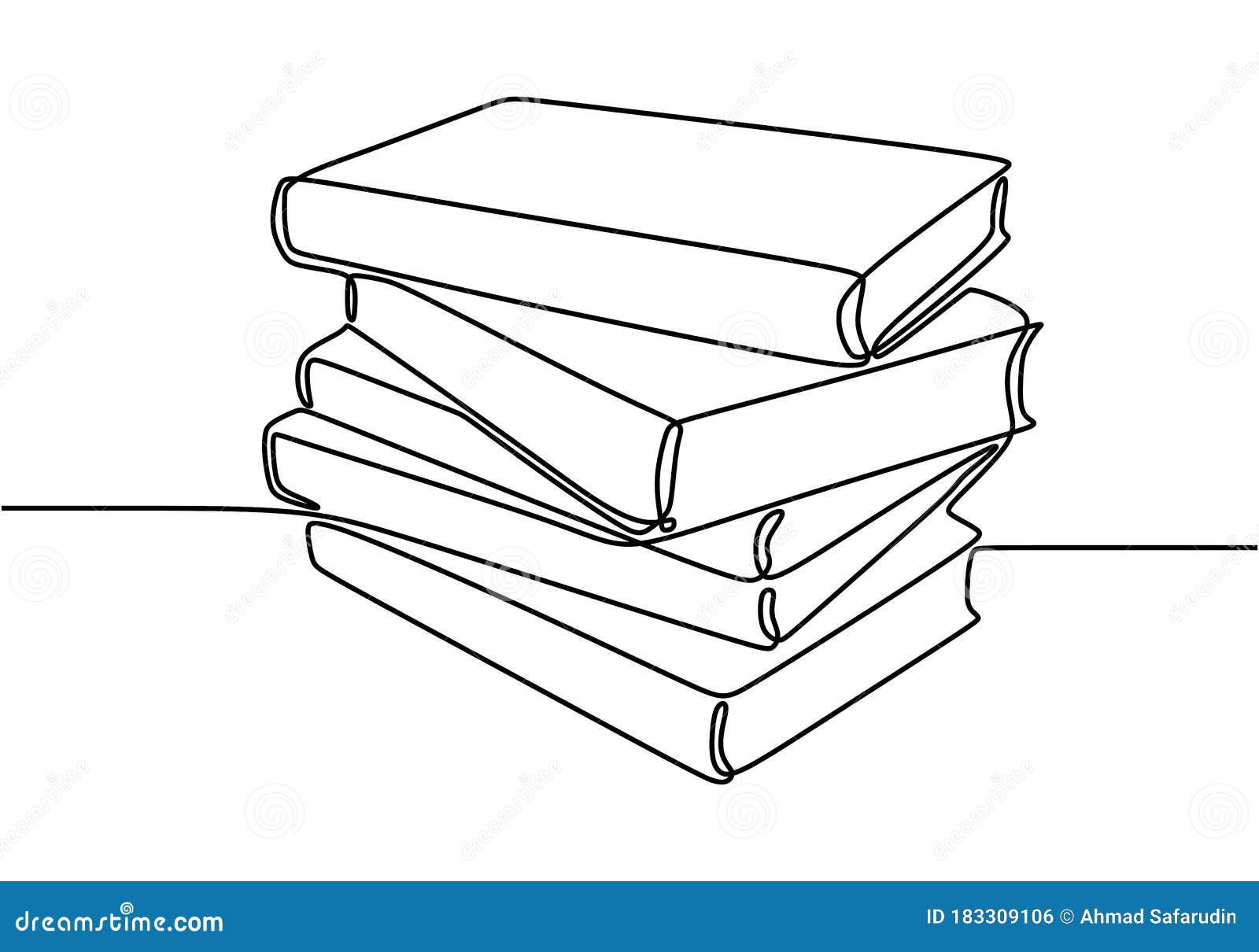 Book One Line Drawing Banner. Open Book With Flying Pages. Continuous ...