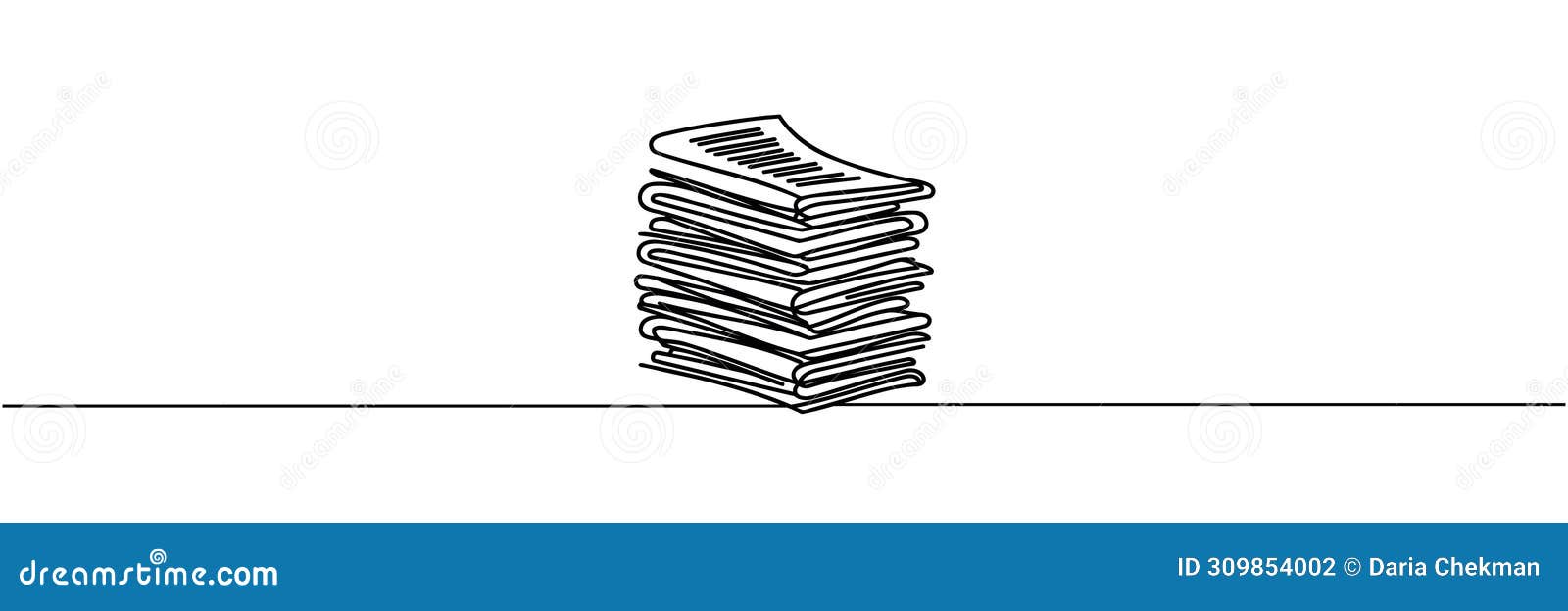 One Line Drawing of a Stack of News Newspapers. Vector Illustration ...