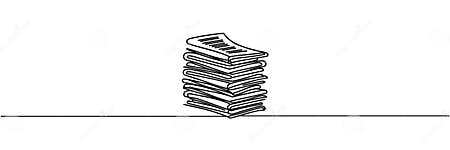 One Line Drawing of a Stack of News Newspapers. Vector Illustration ...