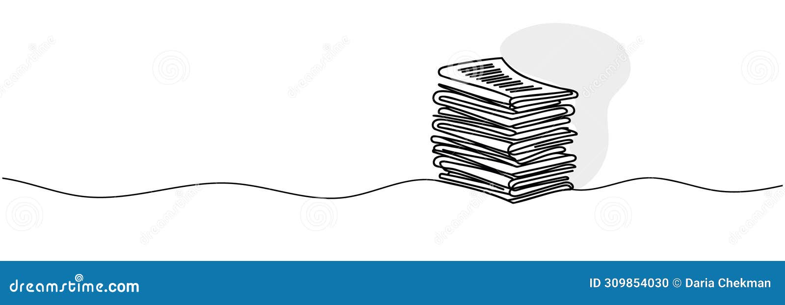 One Line Drawing of a Stack of News Newspapers. Vector Illustration ...