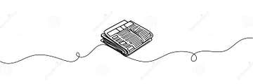 One Line Drawing of a Stack of News Newspapers. Vector Illustration ...