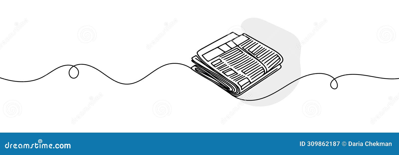 One Line Drawing of a Stack of News Newspapers. Vector Illustration ...