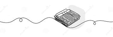 One Line Drawing of a Stack of News Newspapers. Vector Illustration ...
