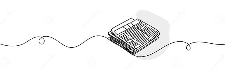 One Line Drawing of a Stack of News Newspapers. Vector Illustration ...