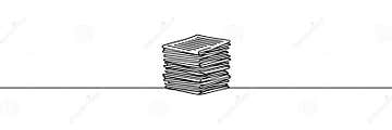 One Line Drawing of a Stack of News Newspapers. Vector Illustration ...