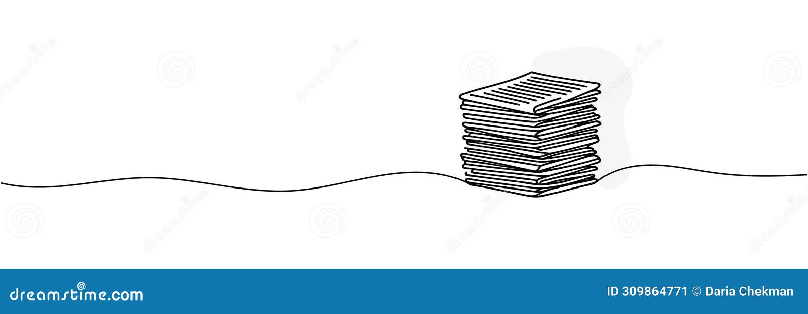 One Line Drawing of a Stack of News Newspapers. Vector Illustration ...