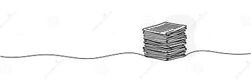 One Line Drawing of a Stack of News Newspapers. Vector Illustration ...
