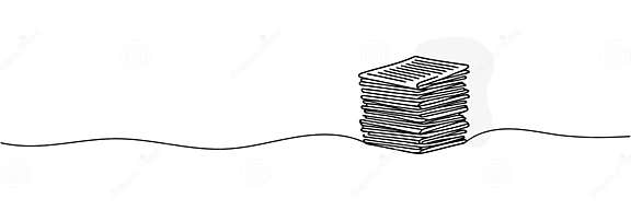 One Line Drawing of a Stack of News Newspapers. Vector Illustration ...