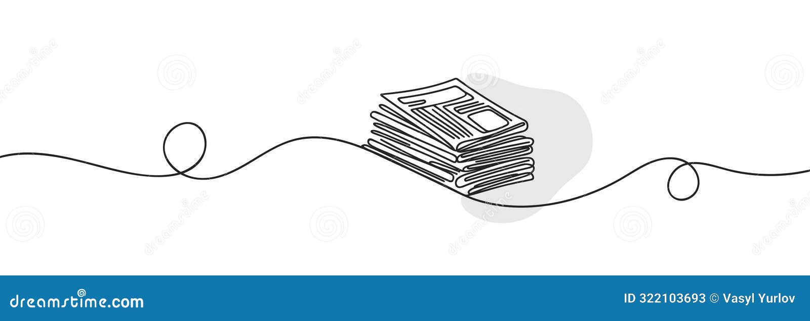 One Line Drawing of a Stack of News Newspapers. Vector Illustration ...