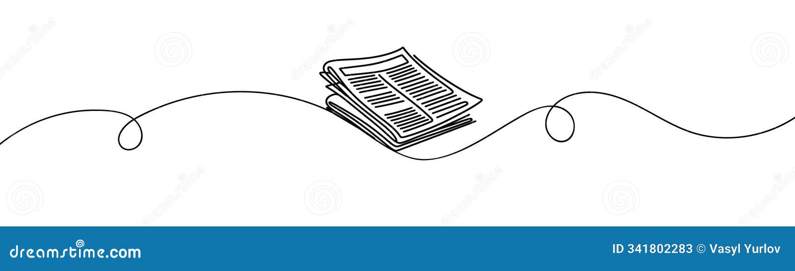 One Line Drawing of a Stack of News Newspapers. Vector Illustration ...