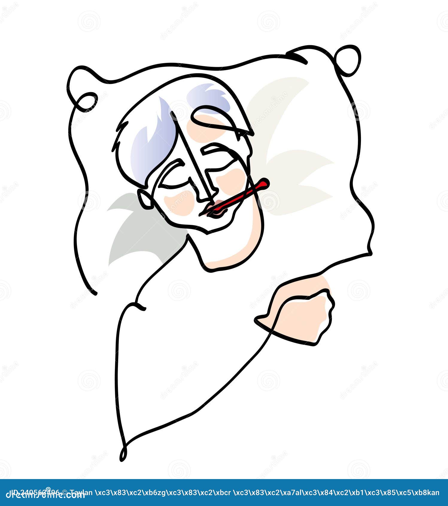 One Line Drawing of Stressed Worried Woman. Stock Illustration ...