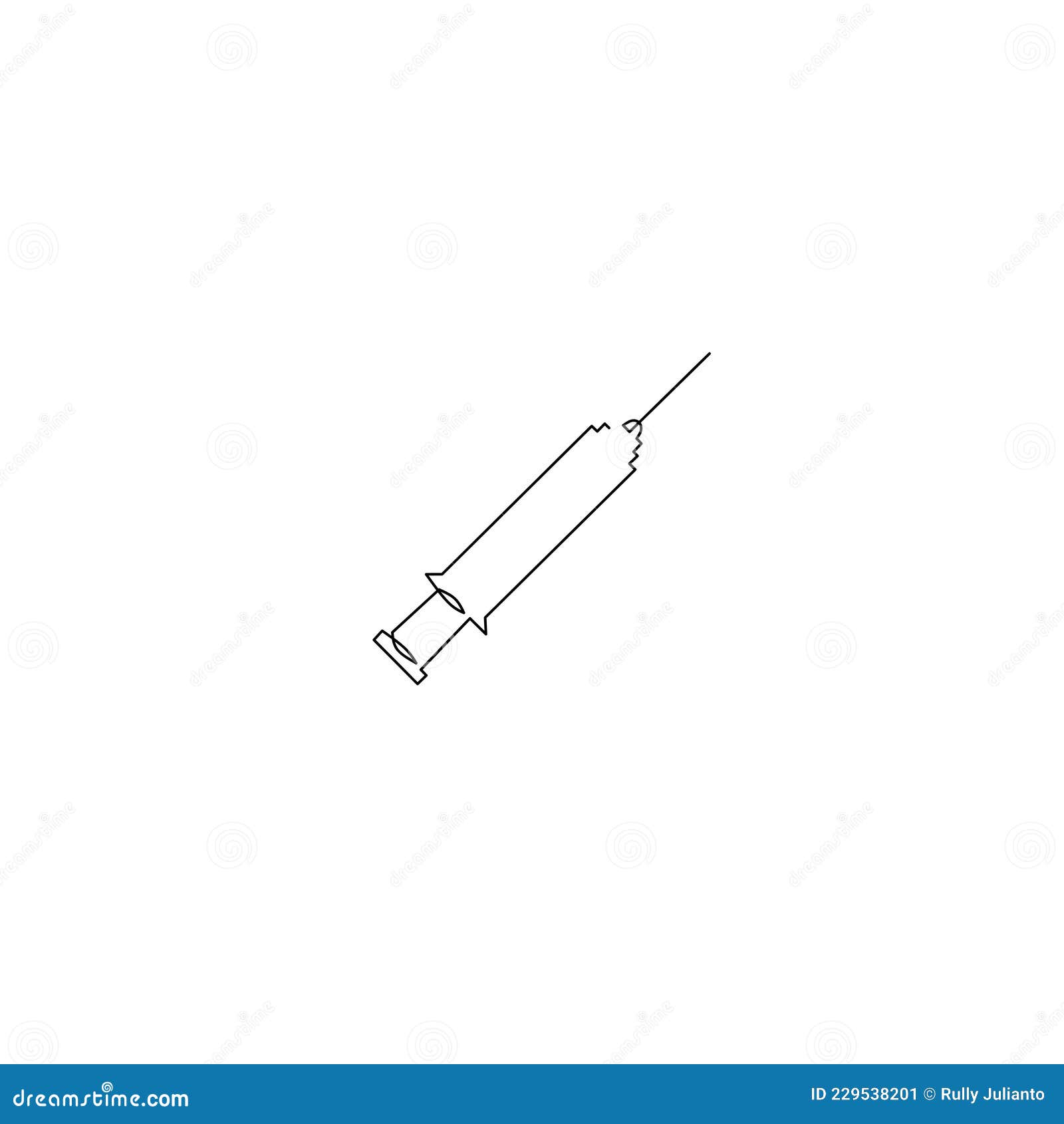 One line drawing of syring stock vector. Illustration of medical ...