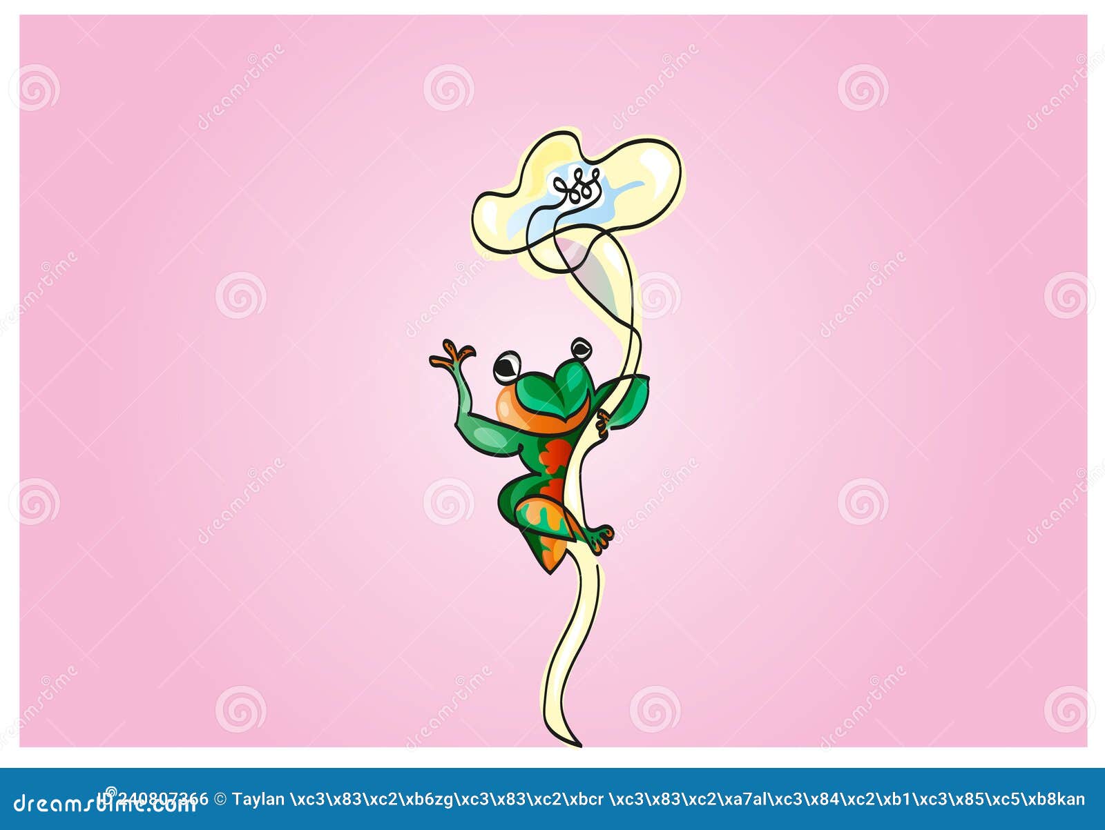 One Line Drawing of Tiny Frog Saying Hello. Stock Illustration ...