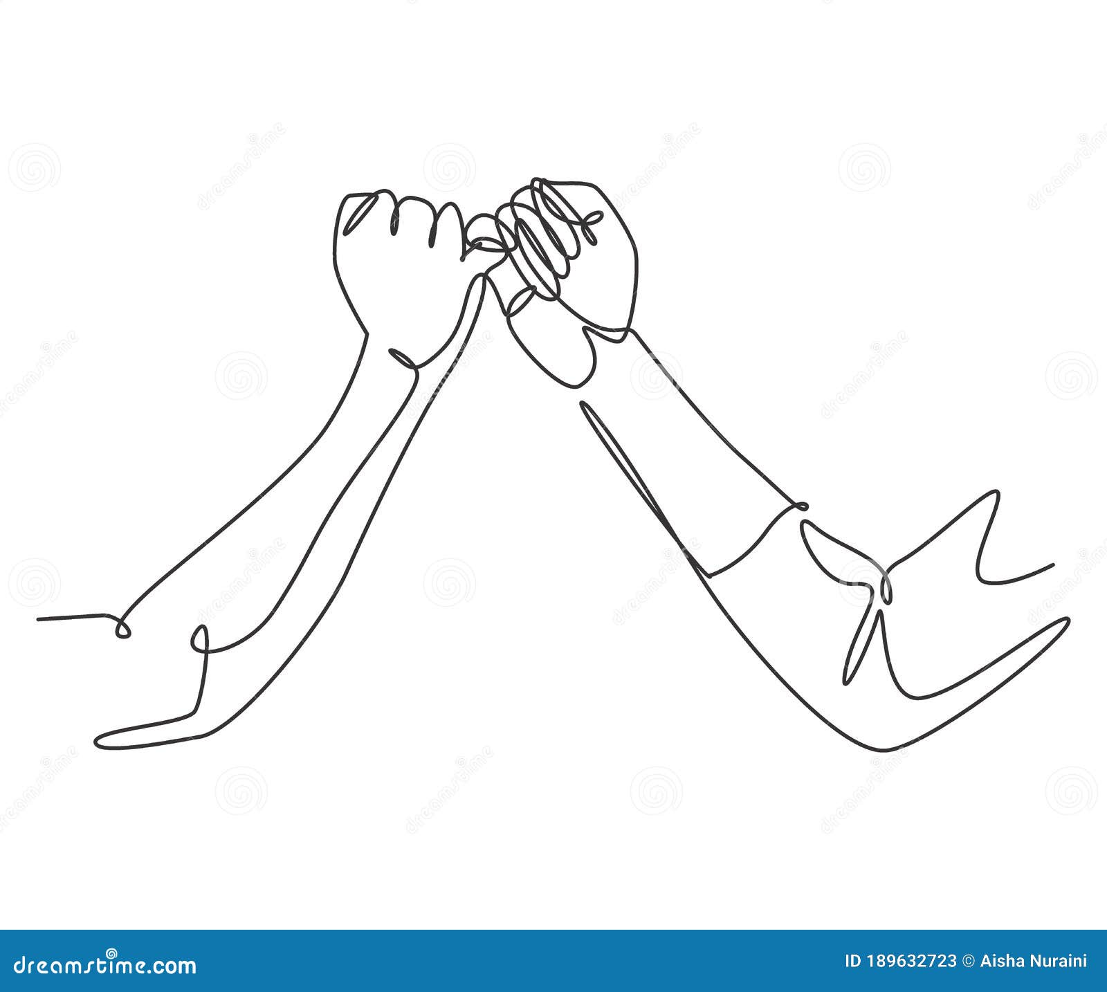 One Line Drawing of Two Hands Hook Each Other Their Little Fingers ... One Line Drawing of Two Hands Hook Each Other Their Little Fingers ...
